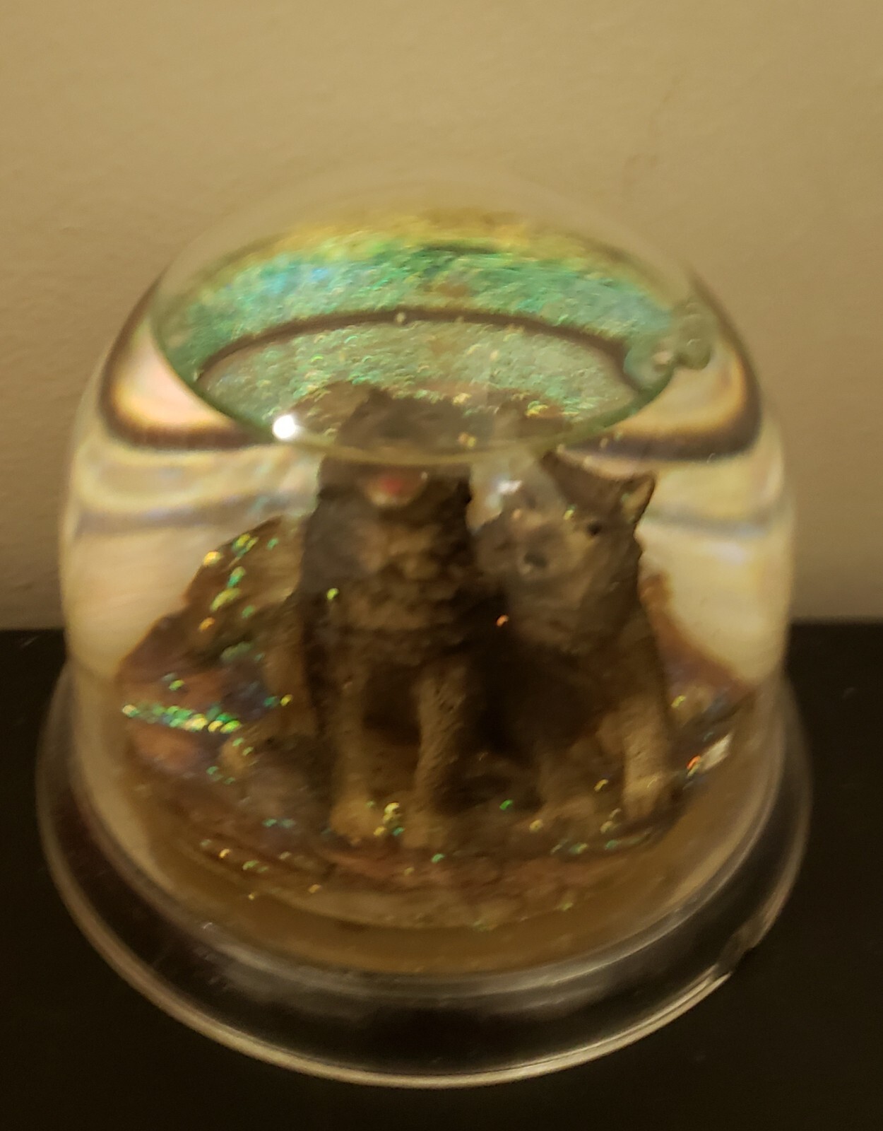Wolf Liquid Paperweight Souvenir Snow Globe Snowdome 3"X3" Wolves | eBay