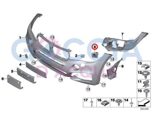 Genuine BMW X6 F16 Bracket Wash/Wipe System Left ((Only M Sports ...