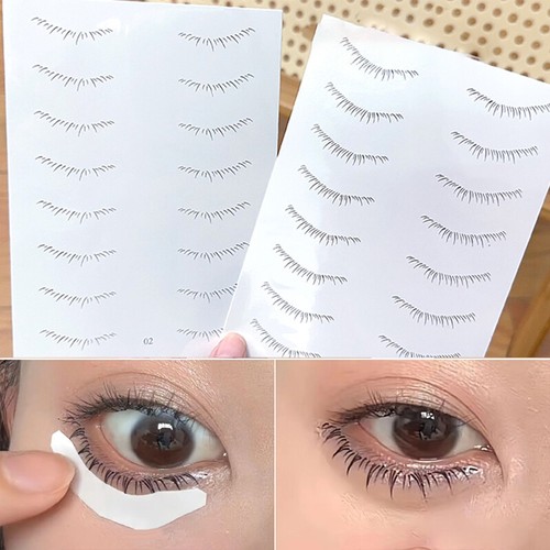 2Sheets False Eyelashes Stickers Lower Eyelash Tattoo Waterproof Lashes ...