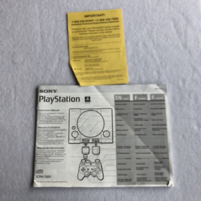 PlayStation 1 Original Console Instruction Manual SCPH_7001 | eBay