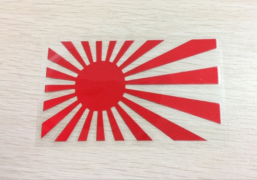 Rising Sun jdm japan flag decal Car Sticker 125mm x 75mm RED Reflective ...