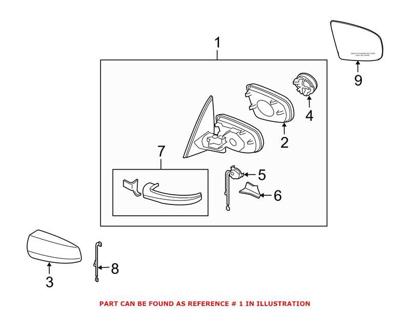 Genuine OEM Front Driver Left Door Mirror For BMW 51167282721 | eBay