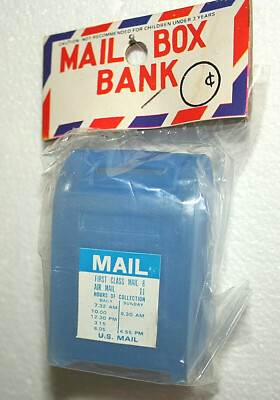 Dime Store Plastic Mail Box Bank 1970s NOS New MIP Hong Kong | eBay