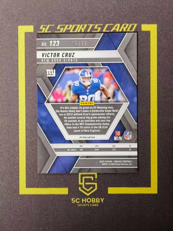 2025 Panini Mosaic Football Red Wave Prizm/27 Victor Cruz FCAY | eBay