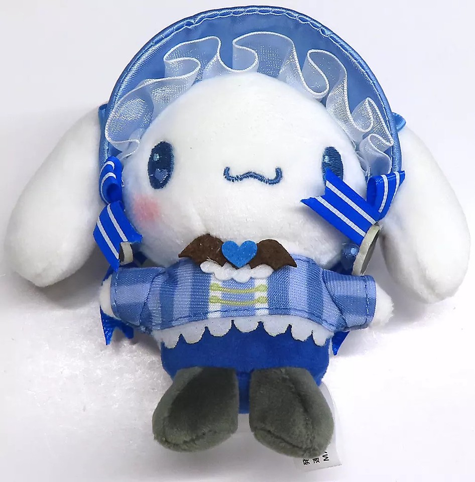 Sanrio Cinnamon Roll Gothic Party Plush Keychain 12cm Ball Chain Mascot ...