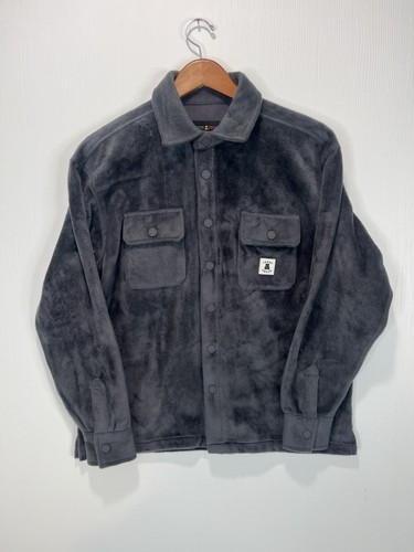 Teddy Fresh Fuzzy Gray Snap Shirt Jacket Men's Size S, Urban Outfitters ...