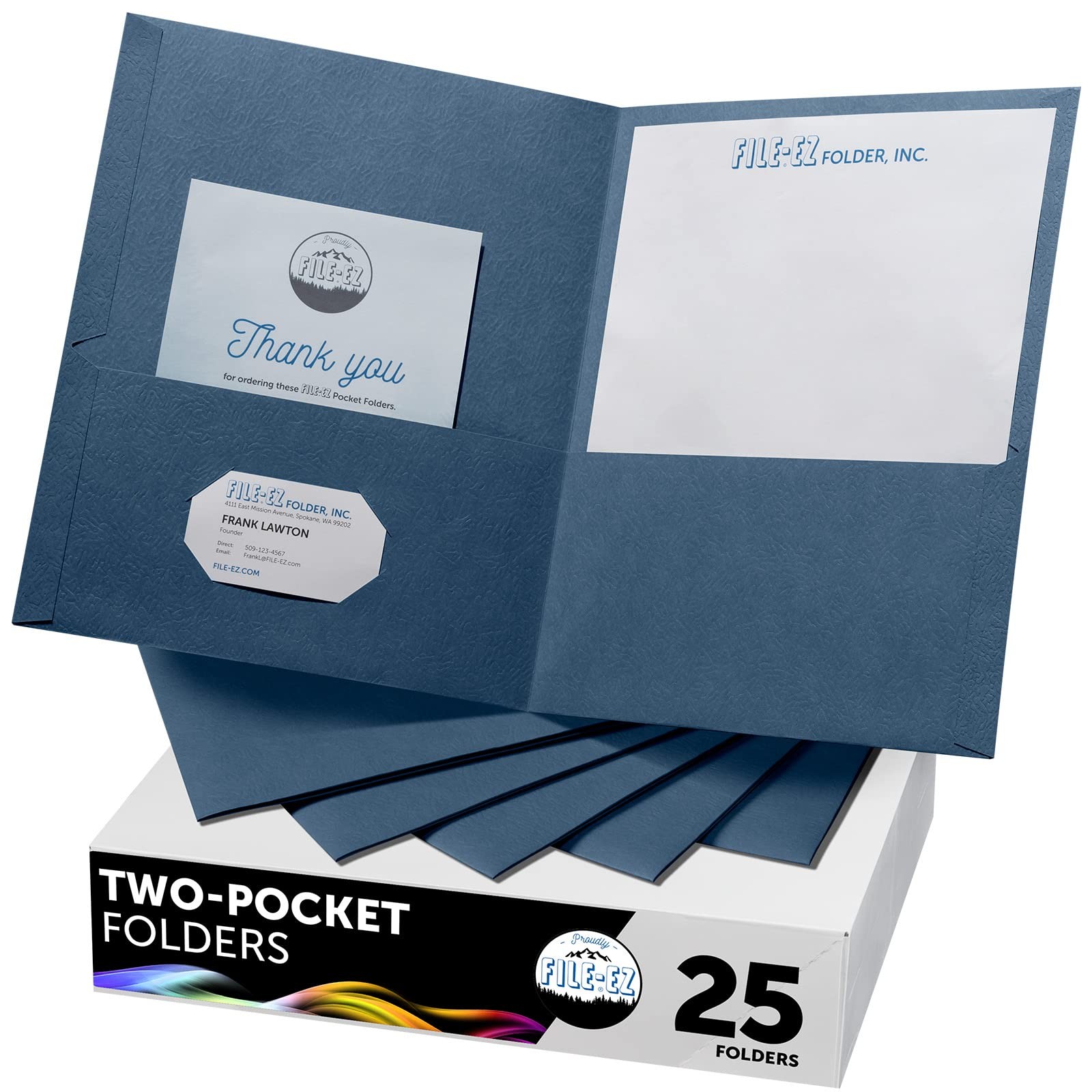-Pocket Folders, Dark Blue, 25-Pack, Textured , Letter Size (EZ-32523 ...