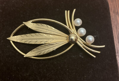 Vintage 12K Gold Filled Brooch Pin with Grape Pearls Signed | eBay