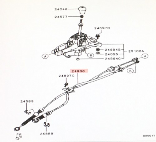 Genuine Mitsubishi NEW Manual Transmission Stick SHIFT CABLE Lancer ...