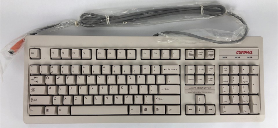 Vintage Compaq Computer Keyboard Mini 6 Pin RT6656TW Wired Computer ...