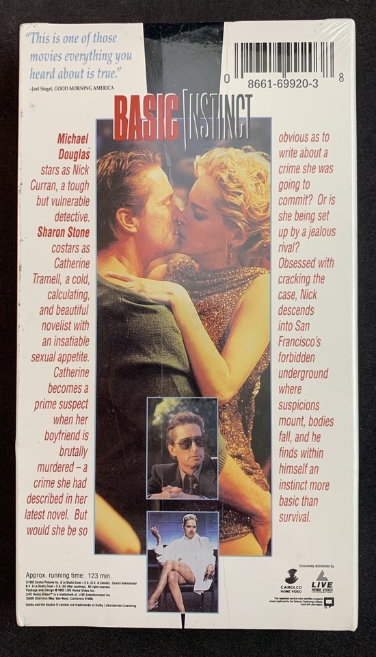 Basic Instinct (VHS, 1992) - Michael Douglas Sharon Stone *Sealed Brand New* | eBay