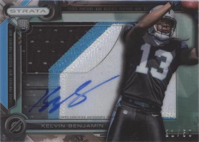 2014 Topps Strata - Clear Cut Autograph Rookie Relics Kelvin Benjamin # ...