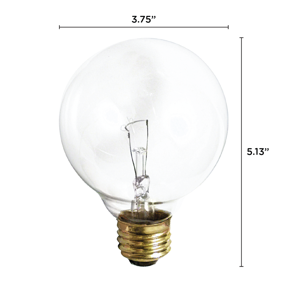 25G30 Globe Light Bulb G30 120V 25W Medium E26 Base Dimmable Clear ...
