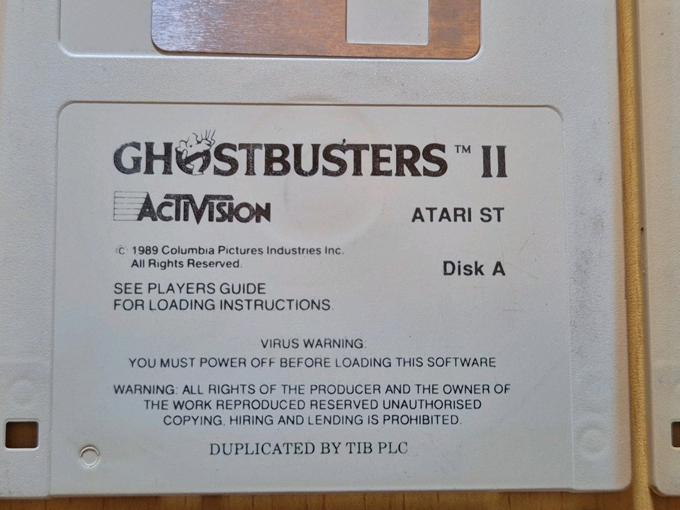 Vintage ATARI ST Floppy Disk Game Software - GHOSTBUSTERS II. | eBay UK