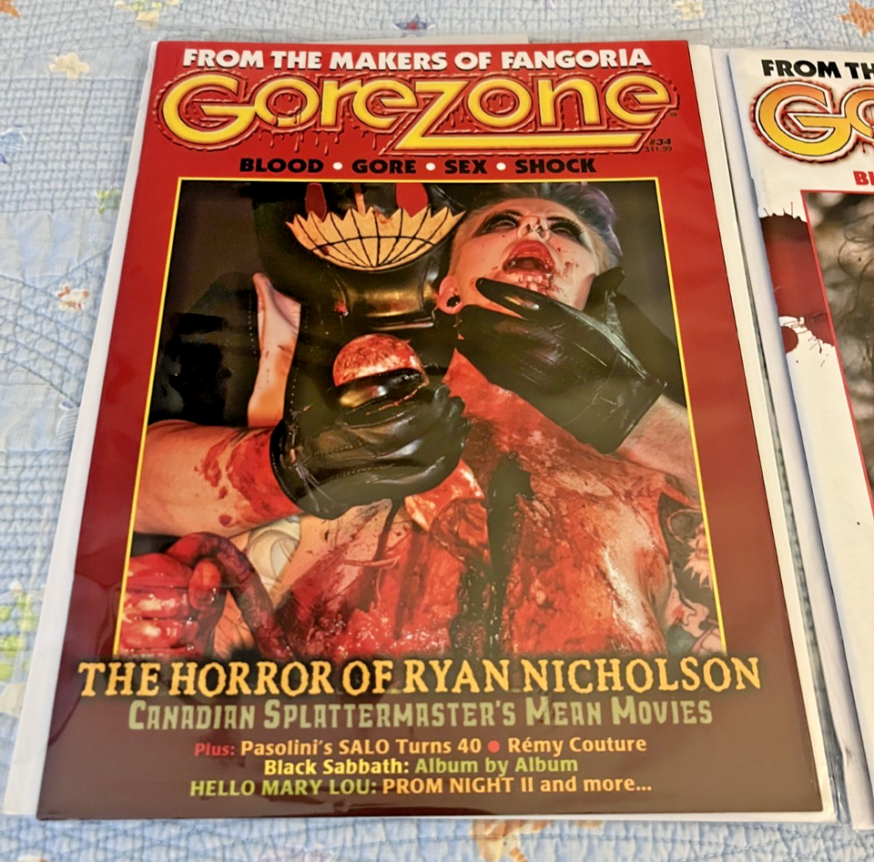GOREZONE by Fangoria Horror Movie Magazine lot #18 & #34 Mint Condition ...