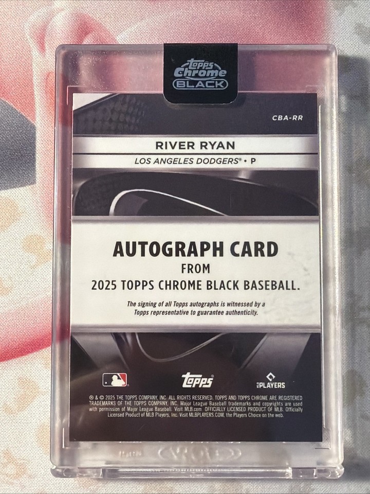 2025 Topps Chrome Black River Ryan RC Auto Los Angeles Dodgers On-Card ...