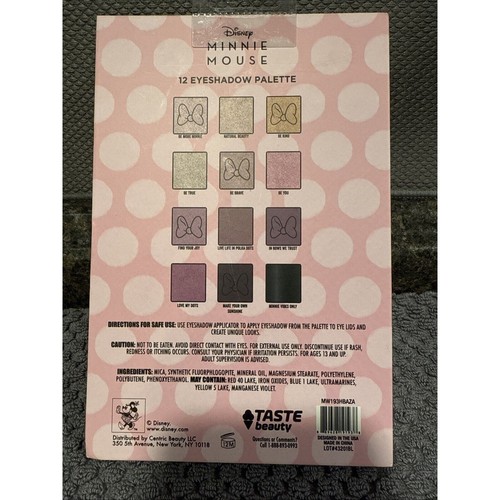 Disney Taste Beauty Minnie Mouse 12-Color Eyeshadow Palette, New ...
