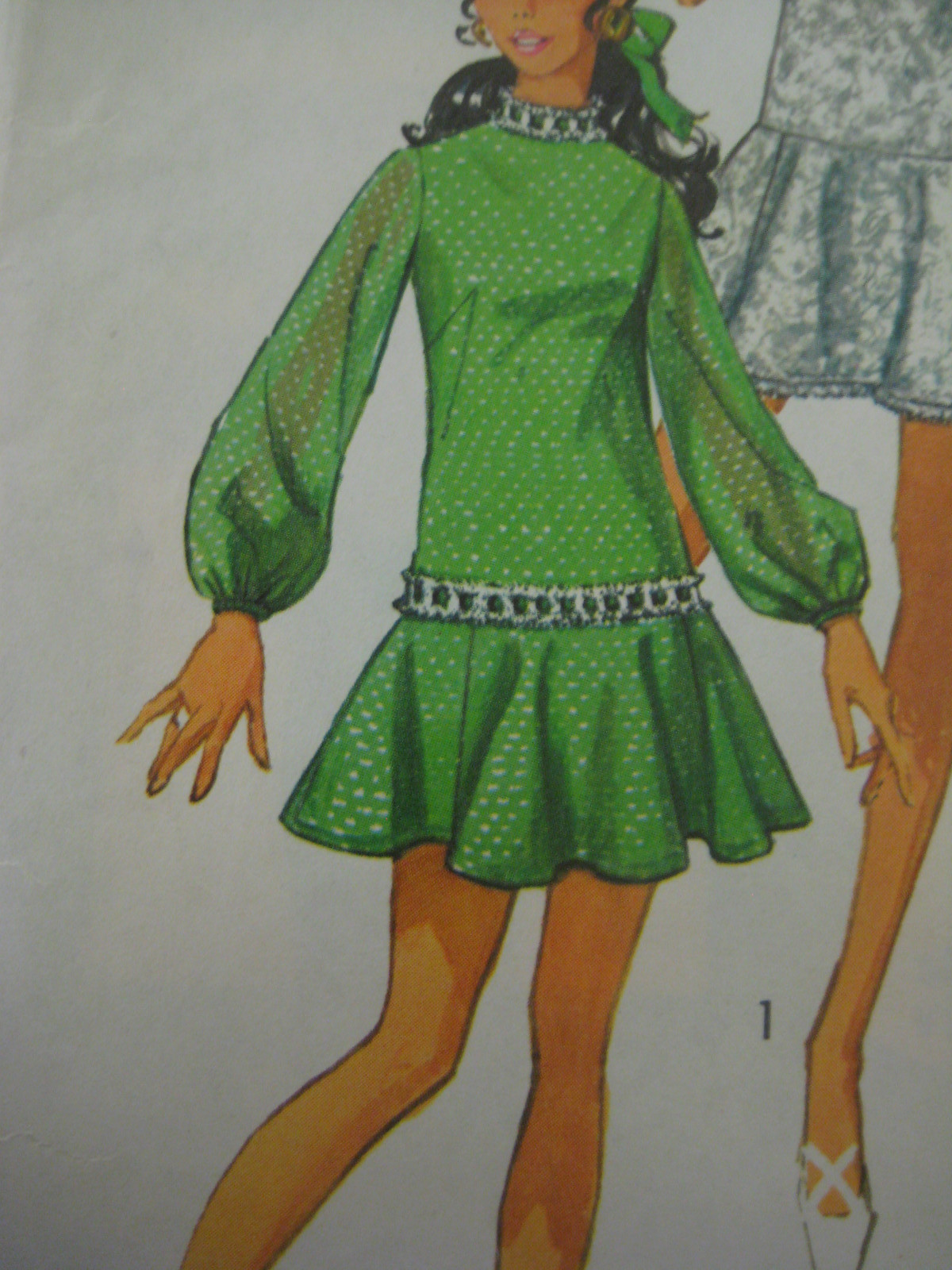 Vintage Simplicity 8806 MINI PARTY DRESS FLARED DROP SKIRT Sewing ...