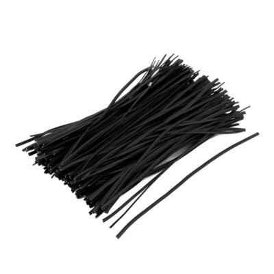 Plastic Coated Cord Packaging Closure Twist Tie Wire Black 150mm x 2mm ...