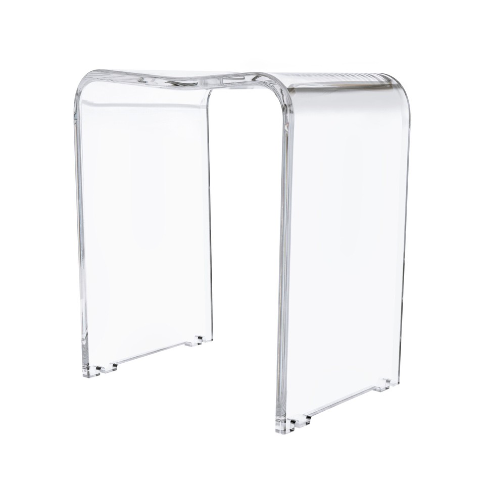 300Lbs Modern Acrylic Shower Stool Clear Bath Stool SPA Seat Bathroom ...
