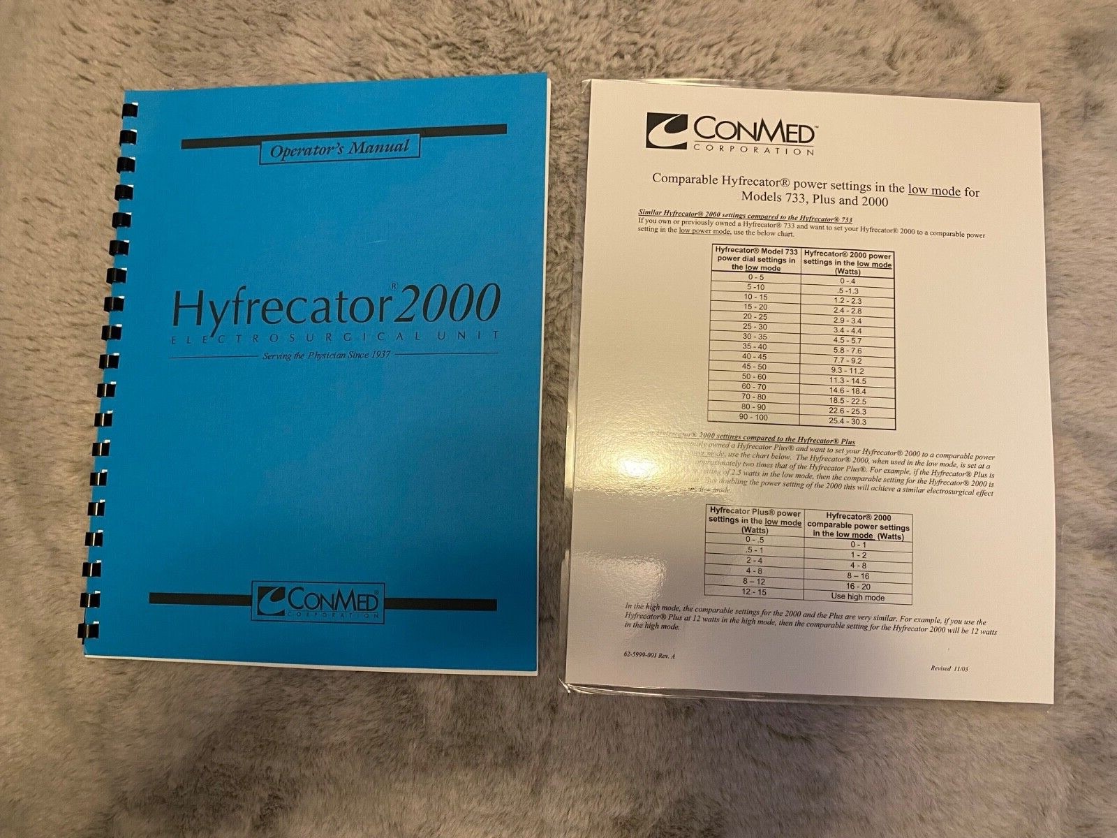 ConMed Hyfrecator 2000 User Manual and instruction guide medical ...