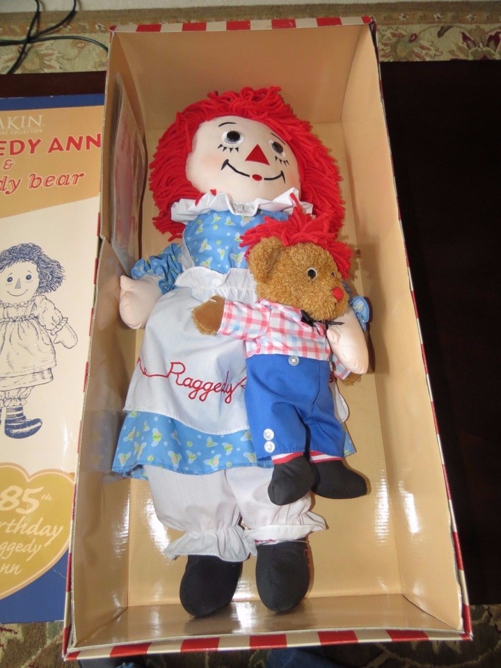 New In Box Dakin Raggedy Ann & Raggedy Bear 85th Anniversary Birthday ...