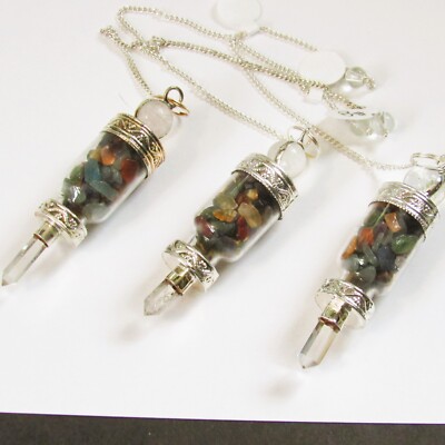 CLOSEOUT Pendulums 3 pk chips w/ quartz point ball 9" approx. Lot 116 ...