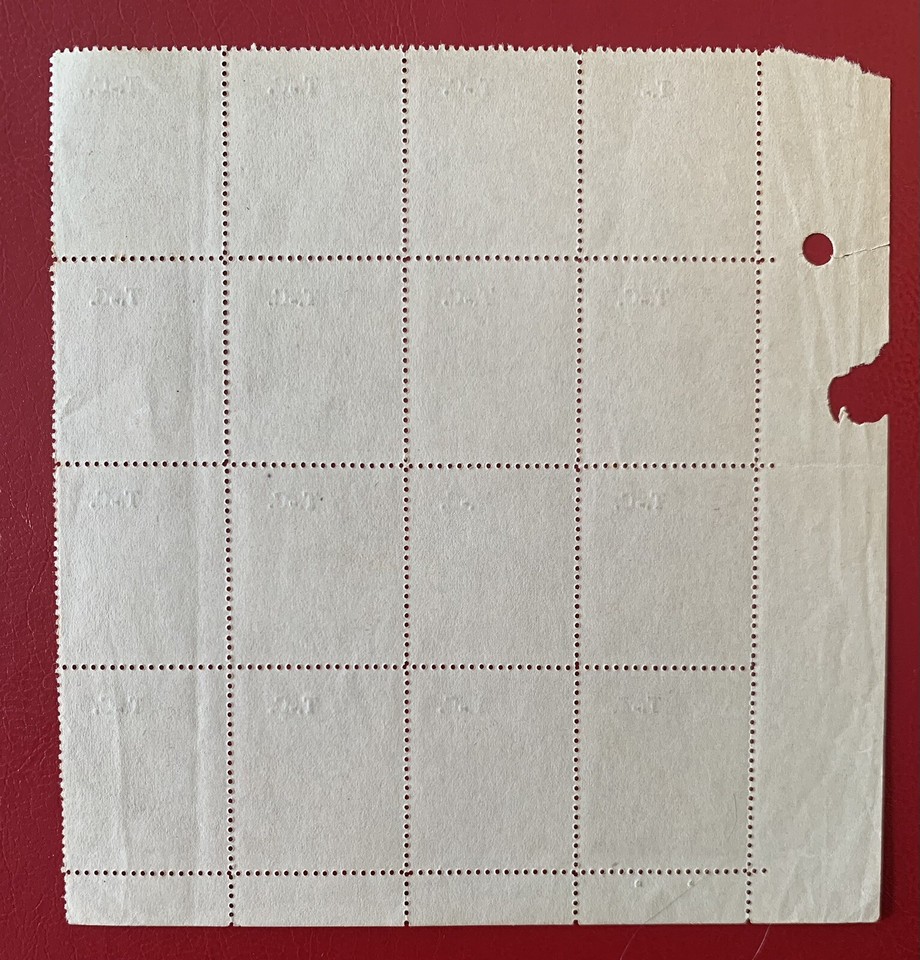 INDIA TRAVANCORE COCHIN Block 16 x 1a Orange SG9 Mint no gum as issued ...