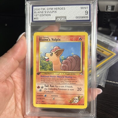 2000 Pokemon Gem Mint Blaine's Vulpix Gym Heroes 1st Edition #65 Graded ...