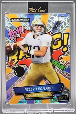 Riley Leonard 15/15 2024 Wild Card Alumination PRC Rookie Silver Mojo ...