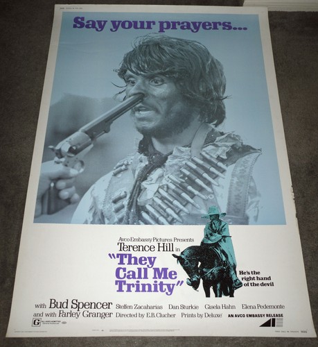 THEY CALL ME TRINITY original large 1971 ROLLED 40x60 movie poster ...