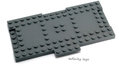 2 LEGO Dark Bluish Grey Brick 8 x 16 with Interlocking Modified Plate ...