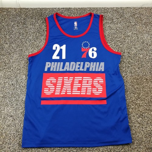 Joel Embiid Jersey Philadelphia 76ers Sixers UNK Blue Mens Large | eBay