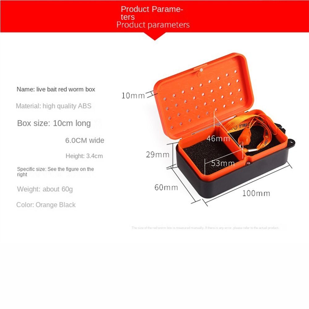 Waist Red Worm Boxes Live Bait Fishing lure Storage Case Earthworm Box ...