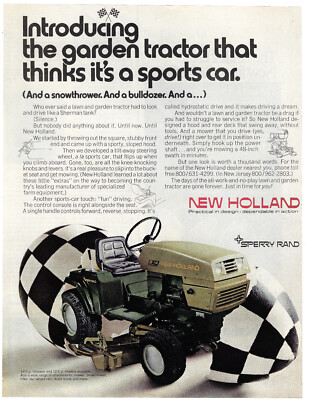 Sperry Rand New Holland Garden Tractor Print Ad Vintage Advertisement ...