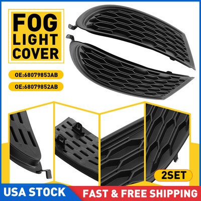 2Pair Front Bumper Fog Light Lamp Cover Bezel For 11-20 Dodge Journey ...
