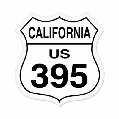 CALIFORNIA US 395 SHIELD 28" HEAVY DUTY USA MADE METAL TRANSPORTATION ...