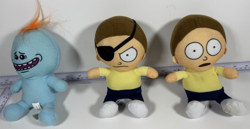 Rick and Morty Mr. Meeseeks, Morty & Evil Eye Patch Lot Plush Toy Adult ...