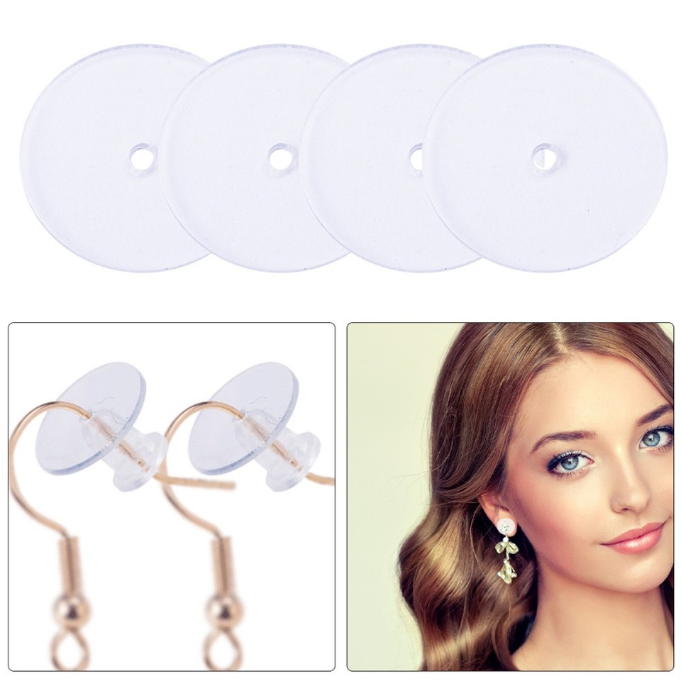 80pcs Clear Earring Safety Backs Earring Back Stopper Pad earring backs ...