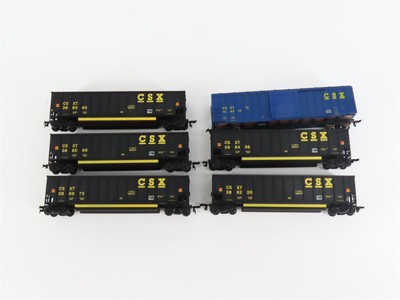 LOT of 6 HO Scale CSX Railway Bethgon Open Hoppers w/Custom Loads ...