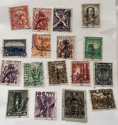 EARLY MEXICO LOT OF 17 DIFFERENT STAMPS, MANY FISCAL #4 | eBay
