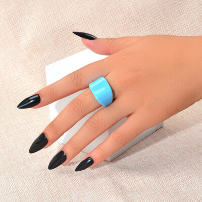 Wide Plastic Open-Ended Cuff Ring Fashionable Adjustable Statement ...