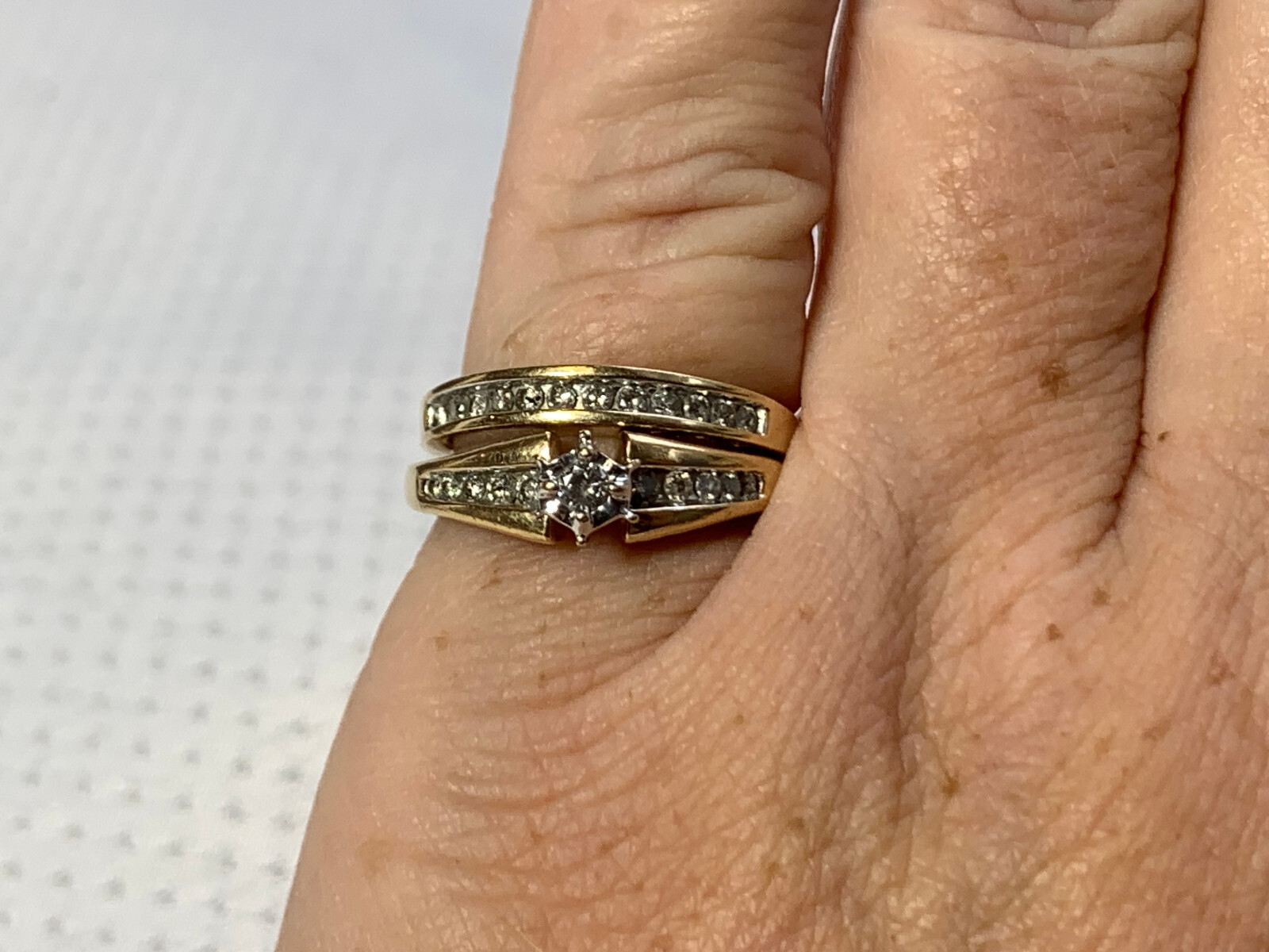 10K Yellow Gold Diamond Bridal Set 5.5g Fine Jewelry Avon Engagement ...