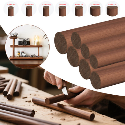 Walnut Wood Dowels Hardwood Rods for 4-18mm DIY Crafting Wood Sticks ...