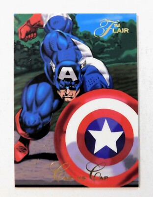 Captain America vs The Captain 1994 Flair Marvel Comic 1989 Card #65 ...