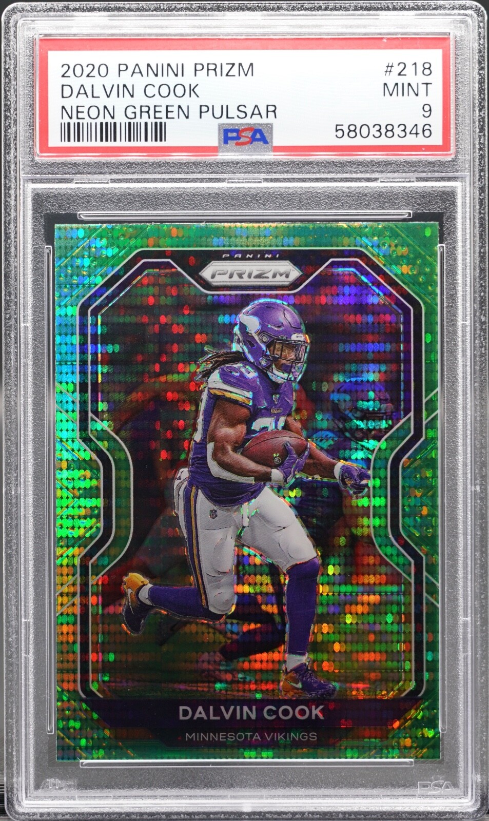 2020 Panini Prizm Football Card - Dalvin Cook Neon Green Pulsar #218 ...