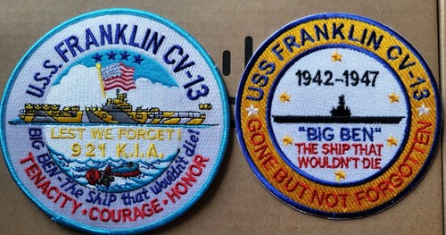 USS FRANKLIN CV-13 PATCHES - BIG BEN "THE SHIP THAT WOULDN'T DIE" | eBay
