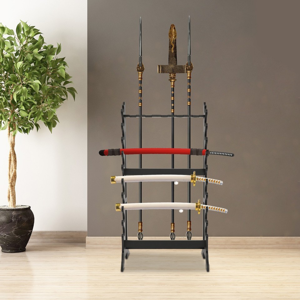 Sword Stand, Vertical Sword Stand Display Rack 10 Tier/5 Hole Sword ...