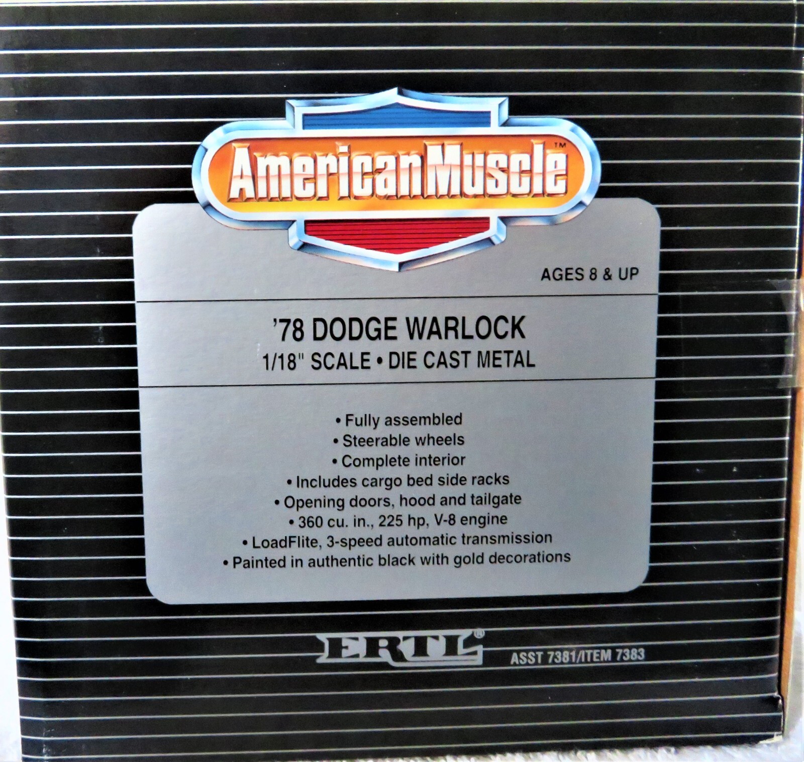 Ertl American Muscle '78 Dodge Warlock 1:18 Diecast Vehicle - Black ...