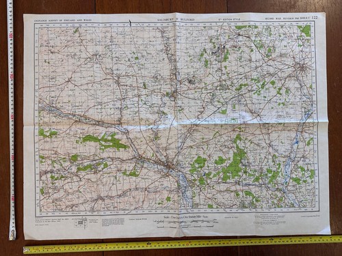 Original WW2 British Army GSGS OS Map of England - Sailsbury & Bulford ...